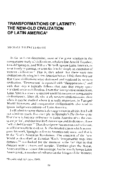 (PDF) Transformations of Latinity in the New World