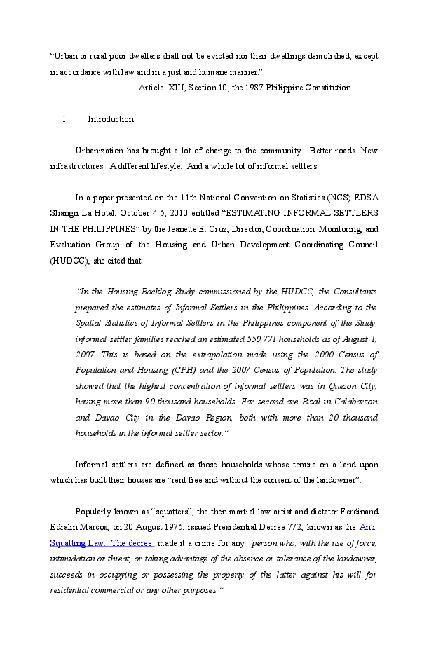 (DOC) Critique on RA 7279