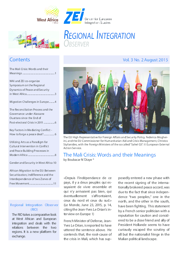 (PDF) Regional Integration Observer No. 2015/02