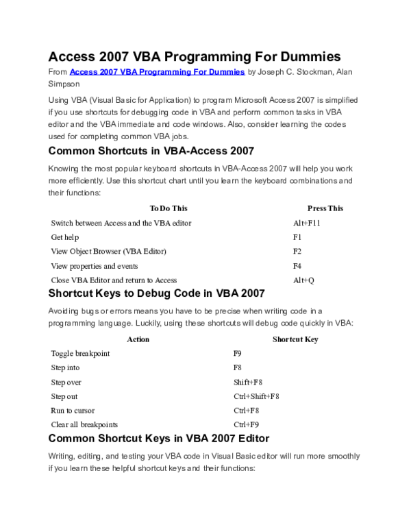 (DOC) VBA Access2007