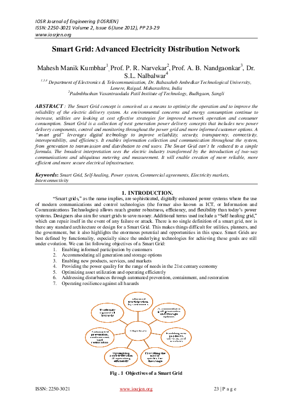 Pdf Smart Grid New Era Of Electricity Distribution Network Mahesh M A N I K Kumbhar
