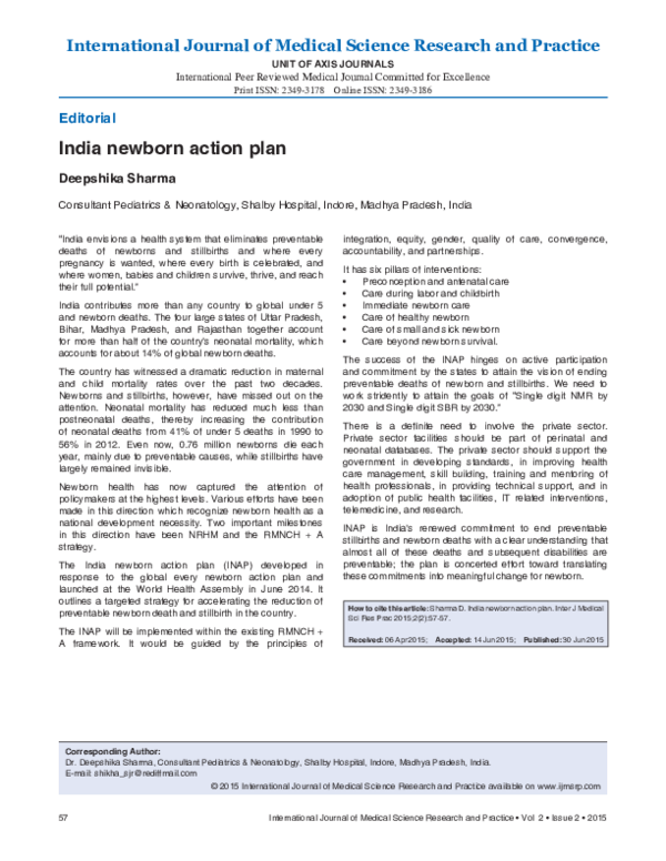 (PDF) India newborn action plan