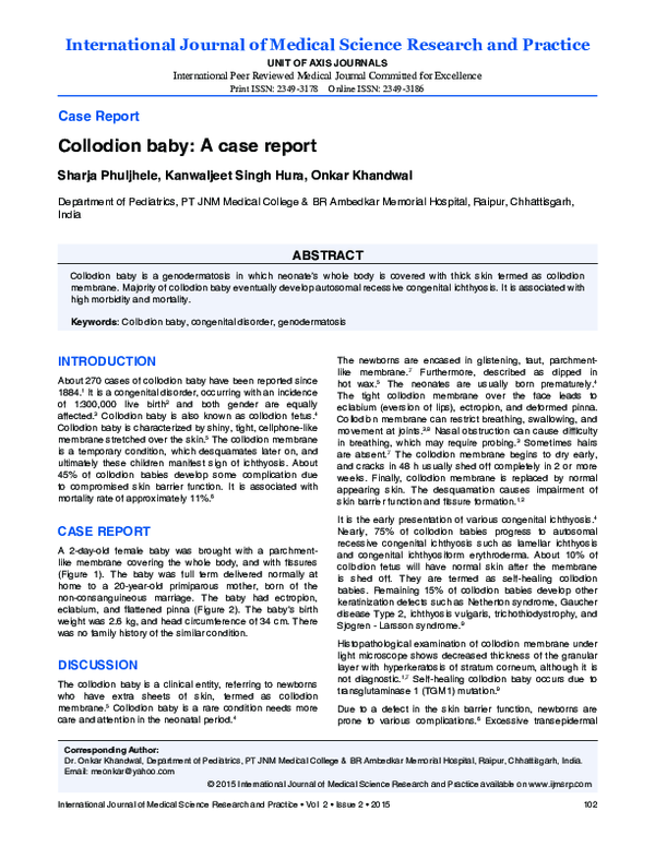 (PDF) Collodion baby : A case report