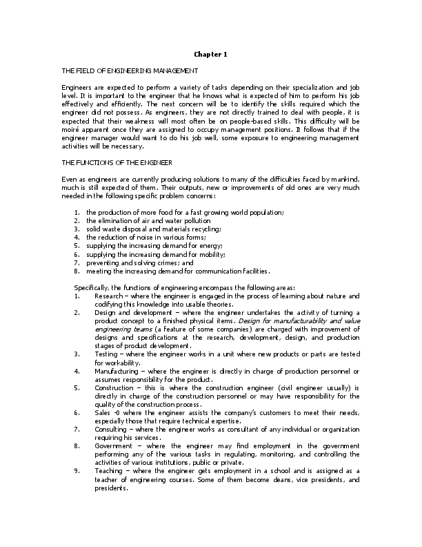 (PDF) THE FIELD OF ENGINEERING MANAGEMENT