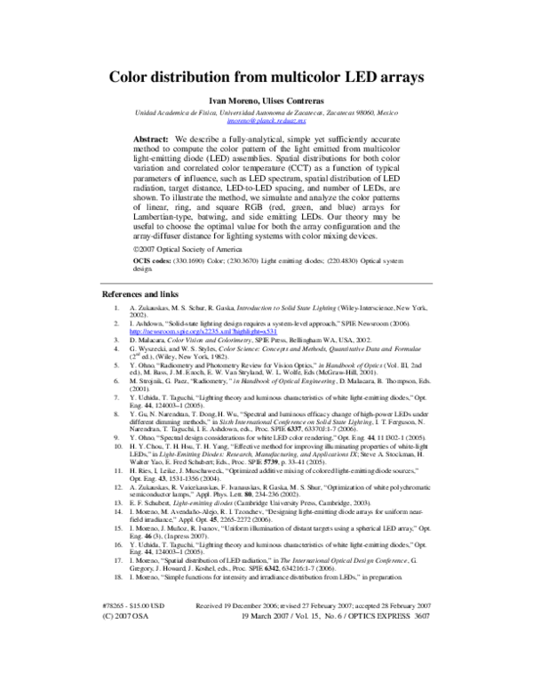 (PDF) Color distribution from multicolor LED arrays