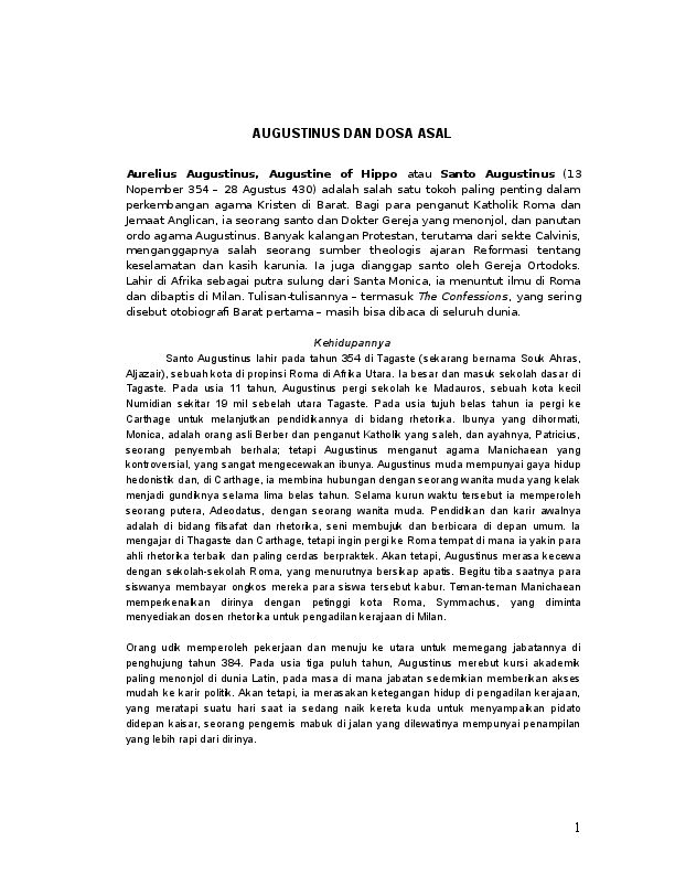 (DOC) Augustinus, Dosa Asal