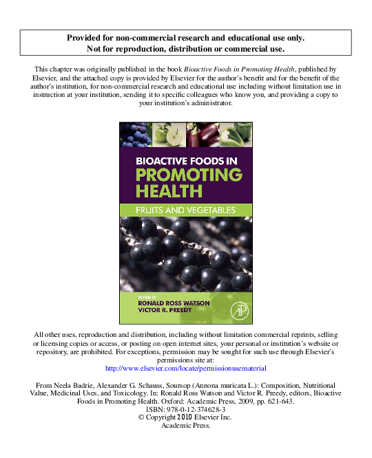 (PDF) Soursop (Annona muricata L.): composition, nutritional value ...