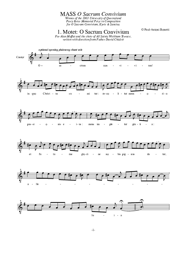 (PDF) O Sacrum Convivium” (SATB choir composition)