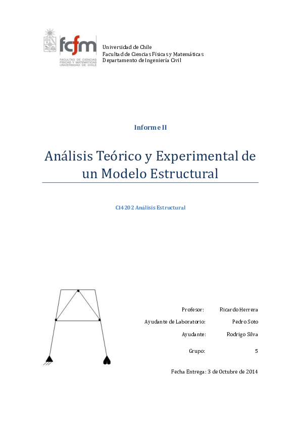 (PDF) Análisis Teórico y Experimental de un Modelo Estructural