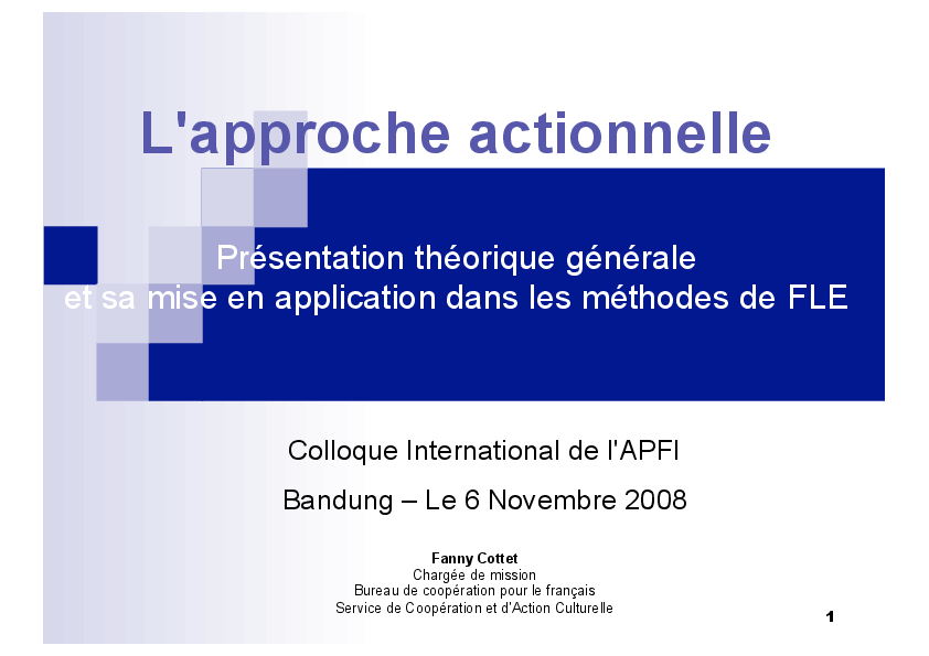 La perspective actionnelle implique la réalisation d 'une - Allemand