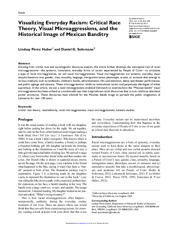 (PDF) Visualizing Everyday Racism: Critical Race Theory, Visual ...
