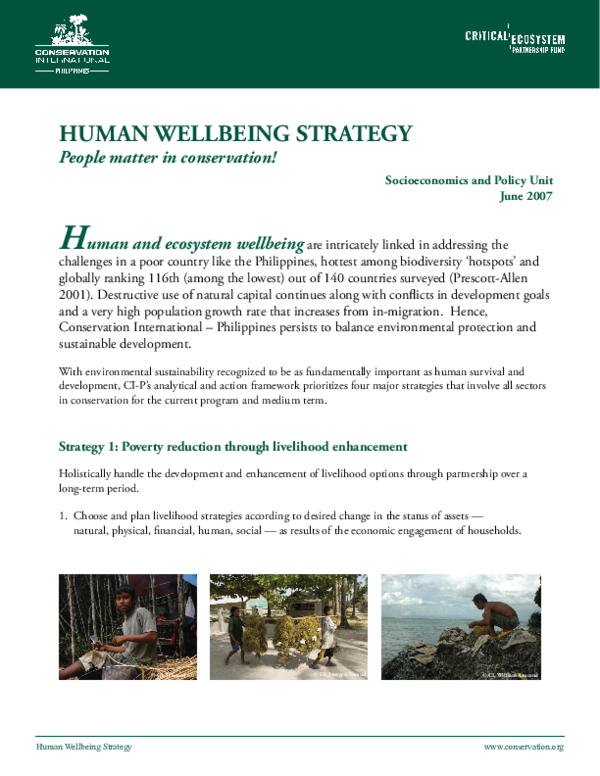 (PDF) Human Well-being strategy