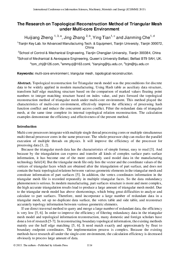 (PDF) The Research on Topological Reconstruction Method of Triangular ...