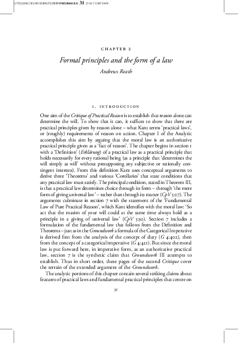 (PDF) Formal principles and the form of a law