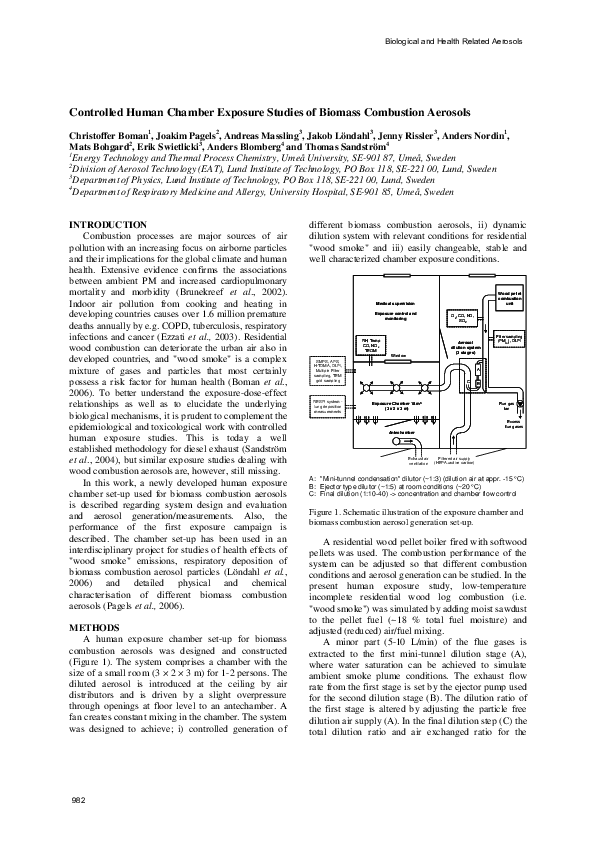 (PDF) Controlled Human Chamber Exposure Studies of Biomass Combustion Aerosols