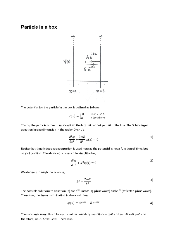 (PDF) Particle in a box