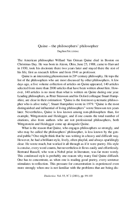 (PDF) Willard Van Orman Quine (1908–2000