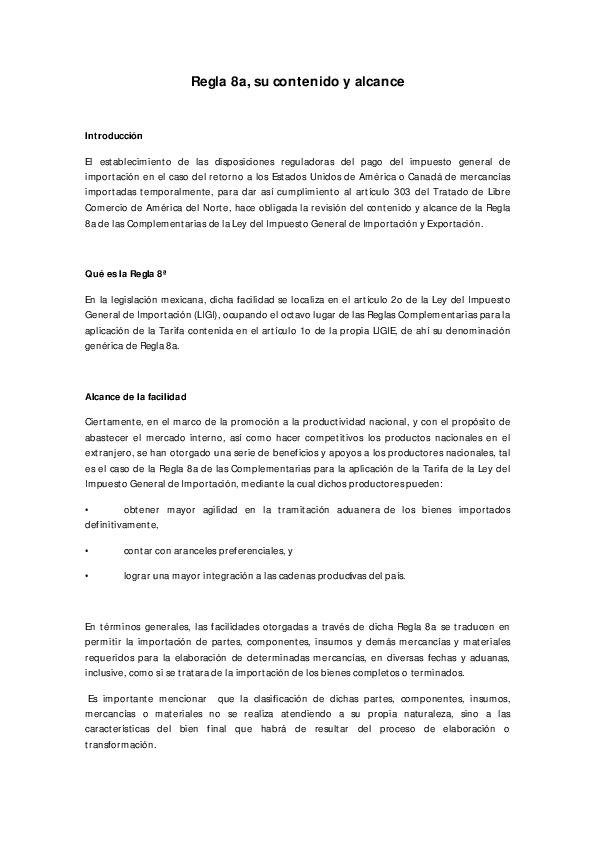 (PDF) Regla 8a, su contenido y alcance