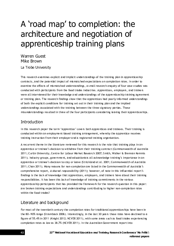 (PDF) A Road Map to Completion: the architecture and negotiation of ...