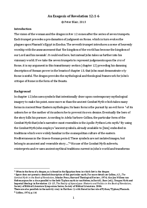(PDF) An exegetical essay on Revelation 12:1-6
