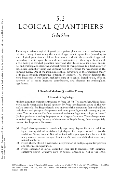 (PDF) Logical Quantifiers