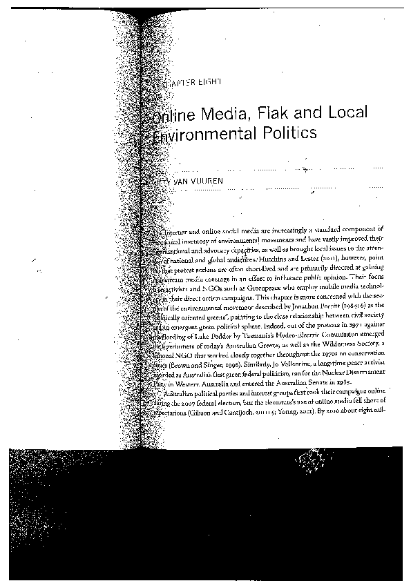 (PDF) 2013, Online Media, Flak and Local Environmental Politics in the ...