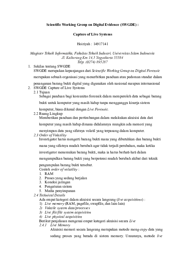 (DOC) SWGDE Capture of Live Systems