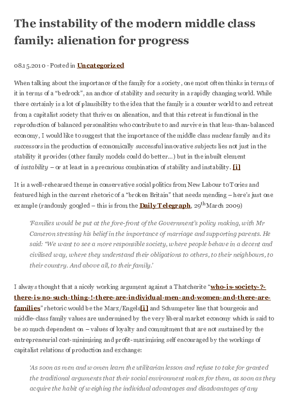 (PDF) The instability of the modern middle-class family: alienation for ...