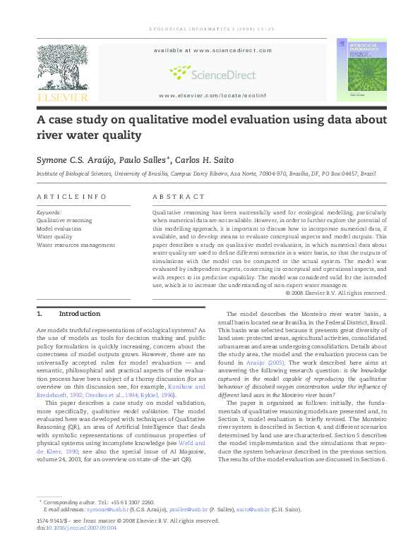 A case study on qualitative model evaluation using data about river ...