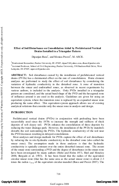 (PDF) Three-Dimensional Numerical Modeling of Soft Soil Consolidation ...