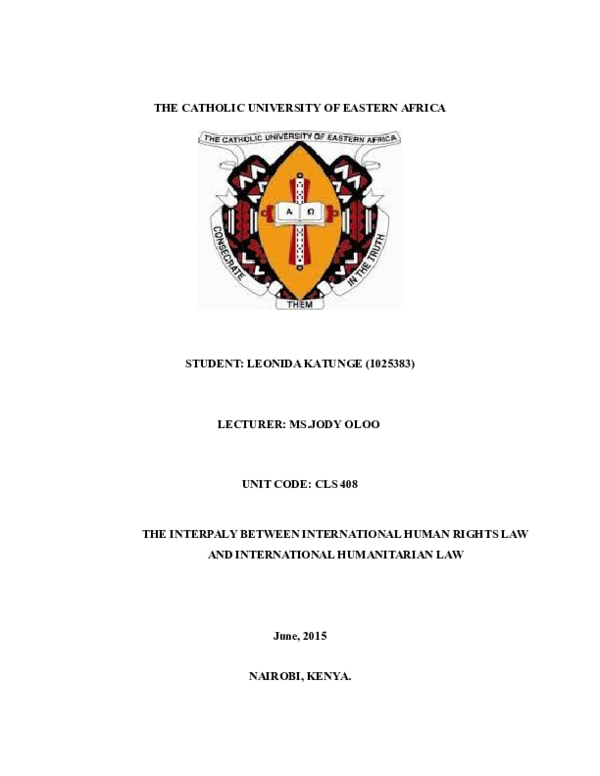 (DOC) INTERPLAY BETWEEN IHRL AND IHL 2015