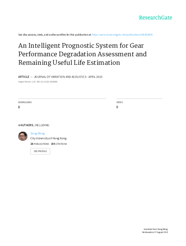 (PDF) An Intelligent Prognostic System for Gear Performance Degradation ...