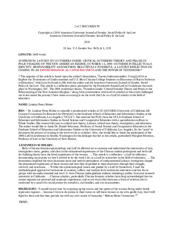 (PDF) Beautifully Powerful: A LatCrit Reflection on Coming to an ...