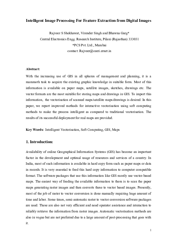 (PDF) Intelligent Image Processing for Feature Extraction from Digital ...