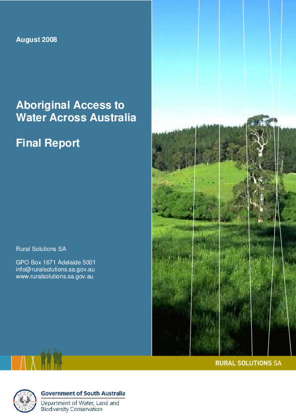 (PDF) National Indigenous Water Planning Forum: Background paper on ...