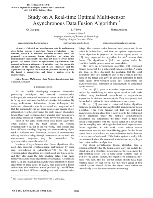 (PDF) Study on A Real-time Optimal Multi-sensor Asynchronous Data ... (PDF) Study on A Real-time Optimal Multi-sensor Asynchronous Data ...
