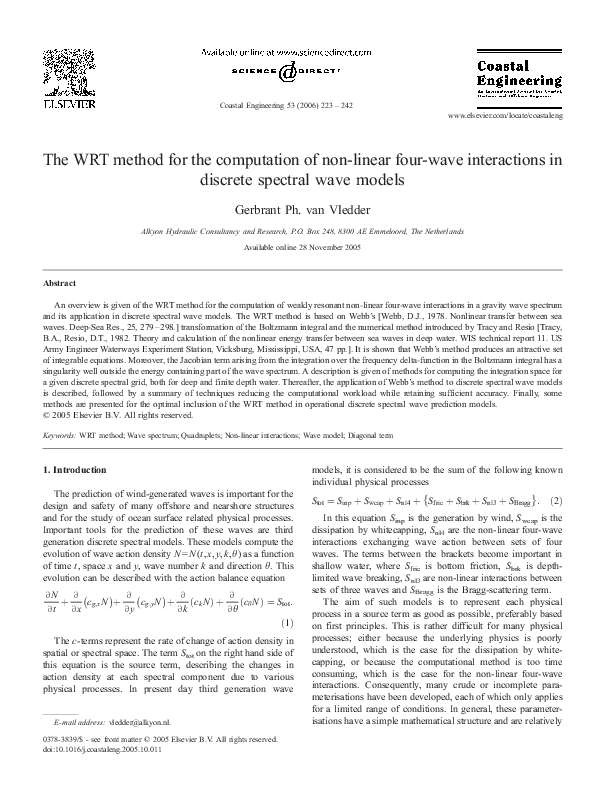 The WRT method for the computation of non-linear four-wave interactions ...
