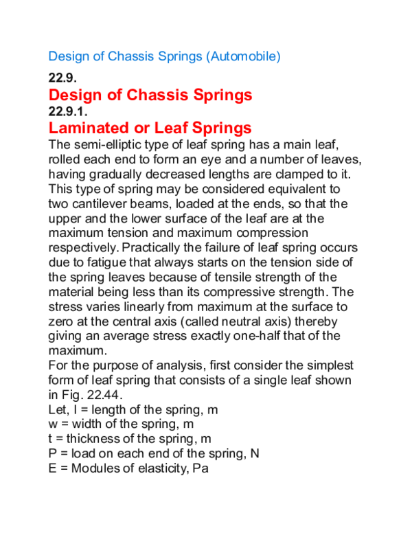 (DOC) Design of chasis springs