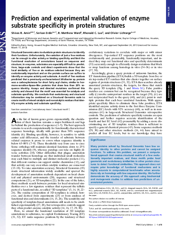 Pdf Prediction And Experimental Validation Of Enzyme Substrate