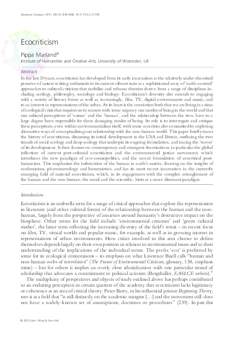 (PDF) Ecocriticism