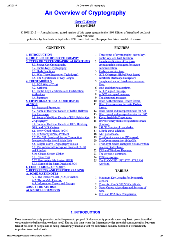 (PDF) An Overview of Cryptography