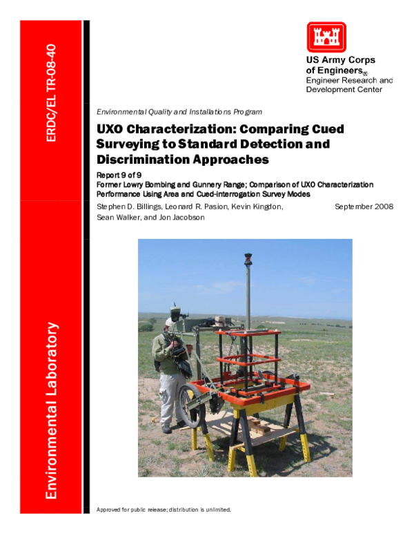 (PDF) UXO Characterization: Comparing Cued Surveying to Standard Detection and Discrimination ...