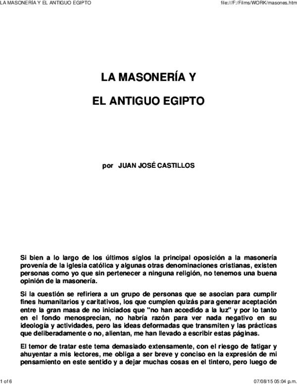 (PDF) Castillos, La masonería y el antiguo Egipto