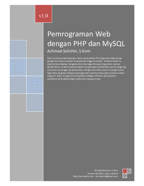 Pemahaman Dasar Pemrograman Web dengan PHP dan MySQL