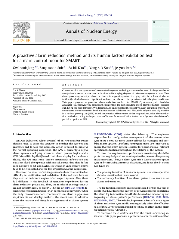 (PDF) A proactive alarm reduction method and its human factors ...