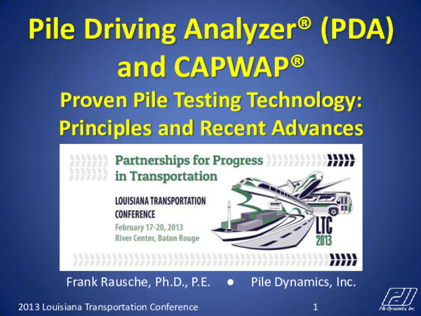(PDF) Pile Driving Analyzer® (PDA) and CAPWAP® Proven Pile Testing ...