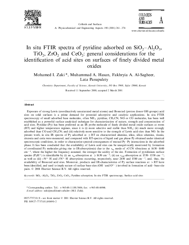 (PDF) In situ FTIR spectra of pyridine adsorbed on SiO2–Al2O3, TiO2 ...