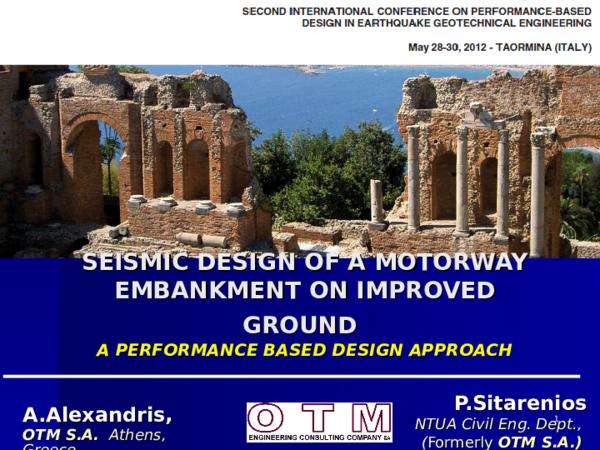 (PPT) SEISMIC DESIGN OF A MOTORWAY EMBANKMENT ON IMPROVED GROUND: A ...