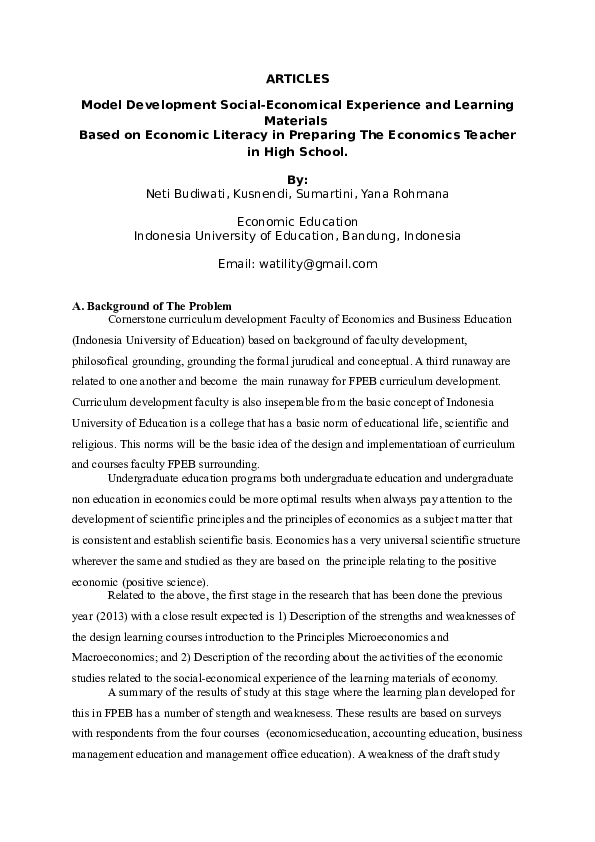(DOC) Articles Econonomi Education | Neti Budiwati - Academia.edu