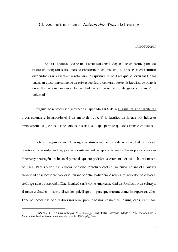 (PDF) Claves ilustradas en el "Nathan der Weise" de Lessing